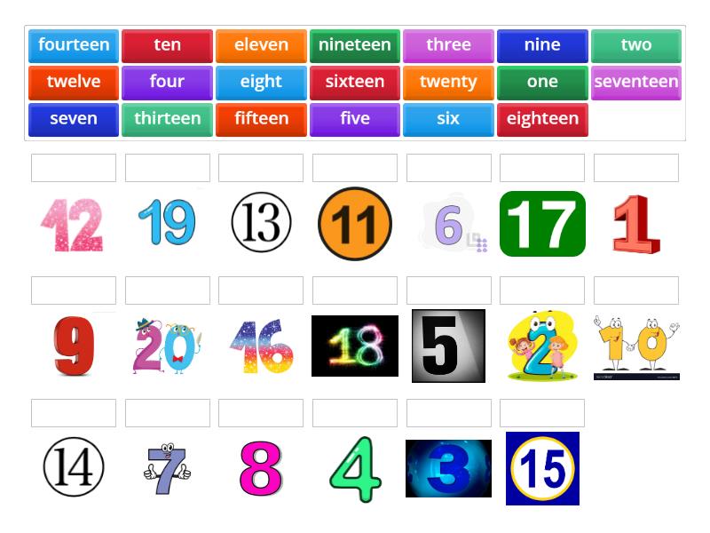 Numbers up to 20 - Match up