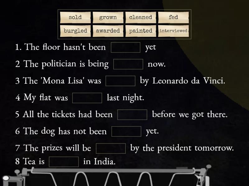 FO3 U8.3 passive voice - Complete the sentence