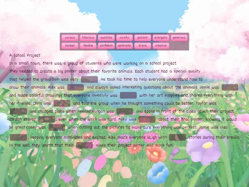 personality traits text - Complete the sentence