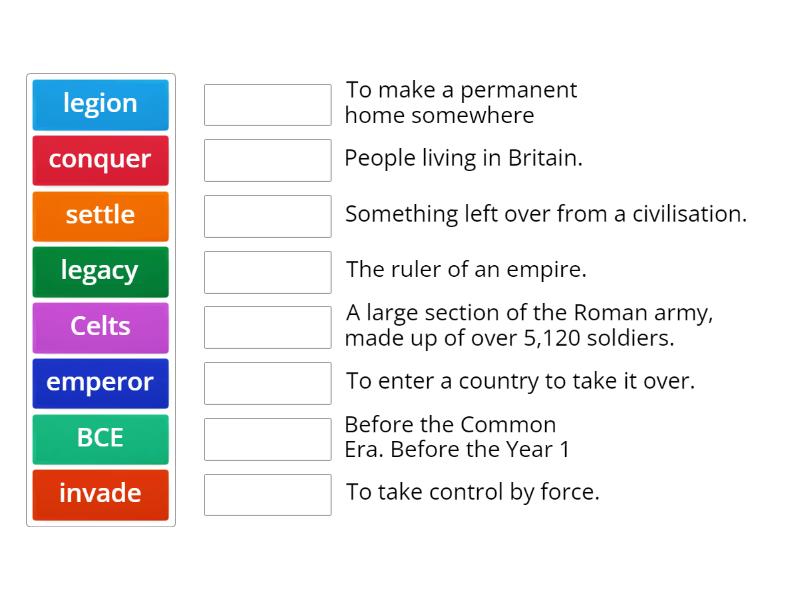 Romans Vocabulary - Match up