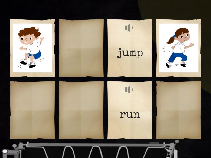 book 9 lesson 1 dance/run/jump/swim - Matching pairs