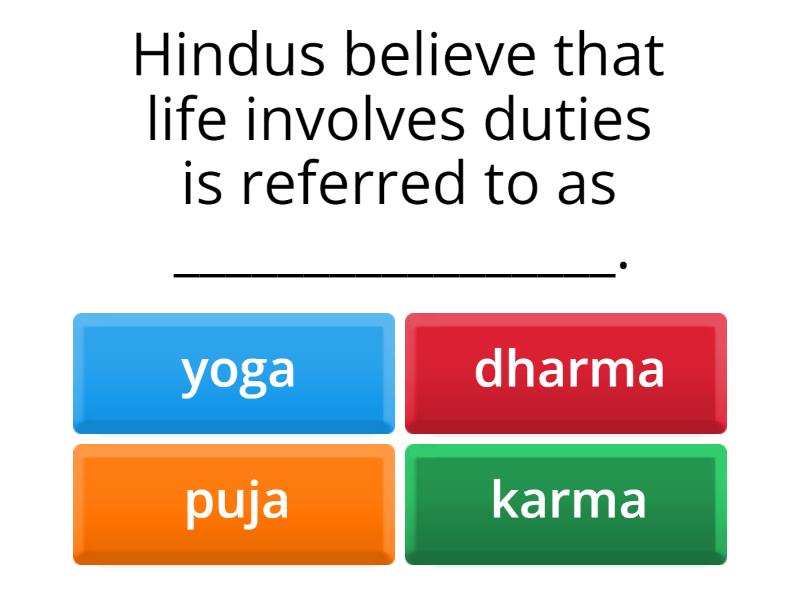 World Religions- Chapter 3: Hinduism - Quiz