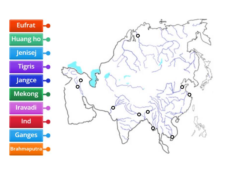 rijeke azije / gdje - Labelled diagram