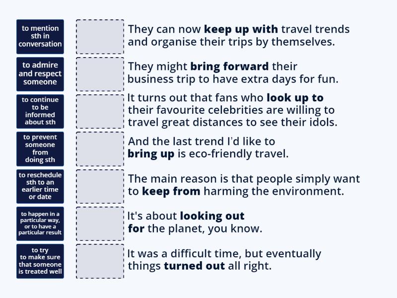 Match the definitions with the verbs in bold. (Phrasal verbs with look ...