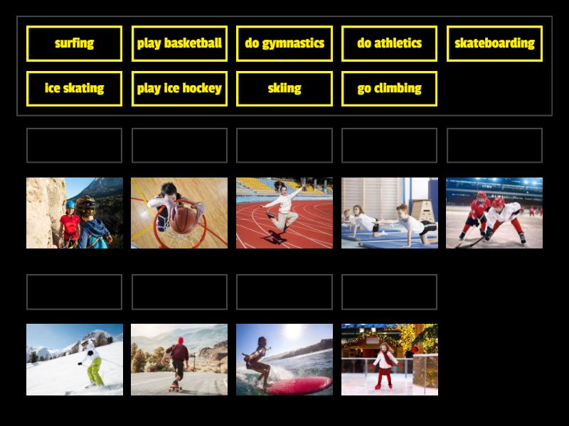 Sports and Leisure - Vocabulary - Match up