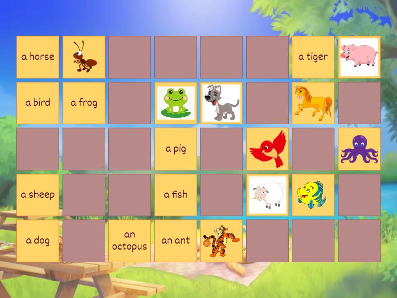 animals memory - Matching pairs