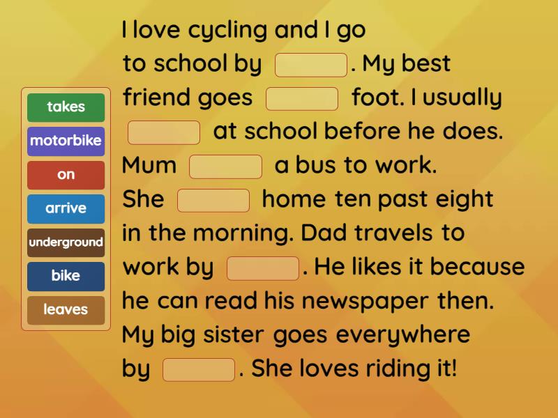 GG2 U7.1 Transport - Complete the sentence