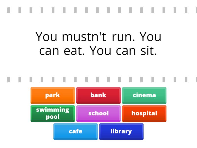 KB3 Unit 4 Places (riddles with must/can) - Find the match
