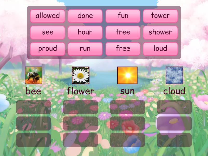 Rhyming Words - Group sort