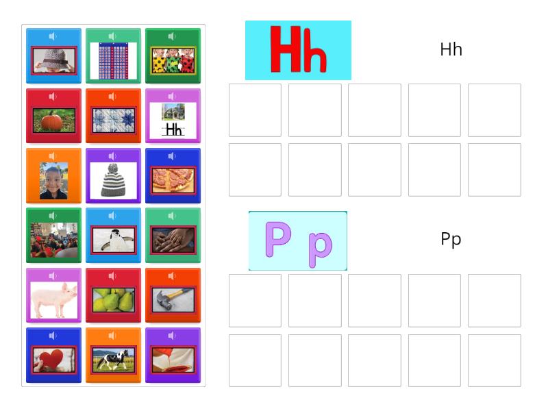 Sorting h and p Begining Sounds - Group sort