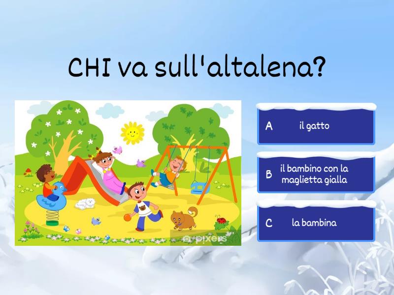 rispondi alla domanda CHI e COSA - Cuestionario
