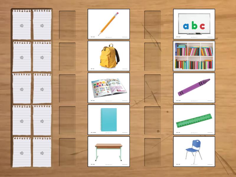 School objects - Match up