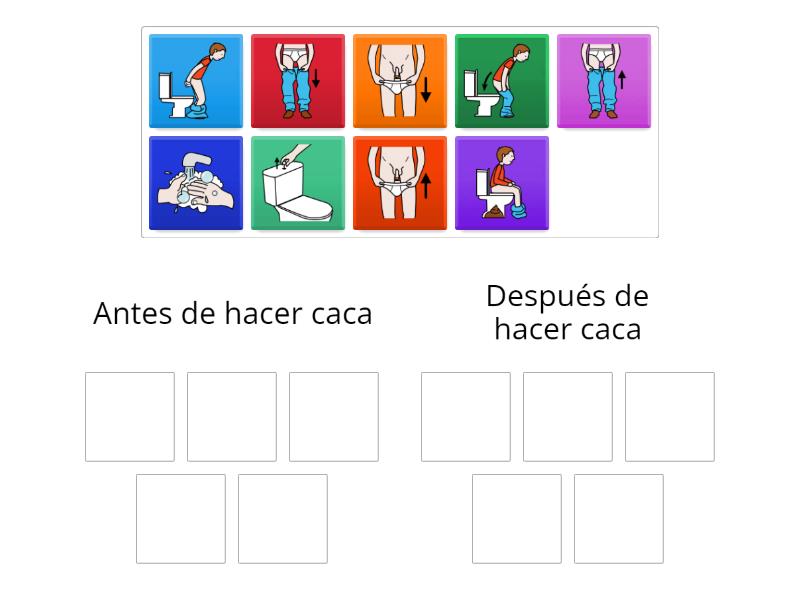 secuencia ir al baño - Group sort