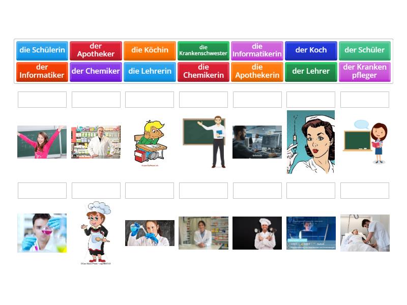 8. Klassen Übung 2 - Die Berufe - Match up