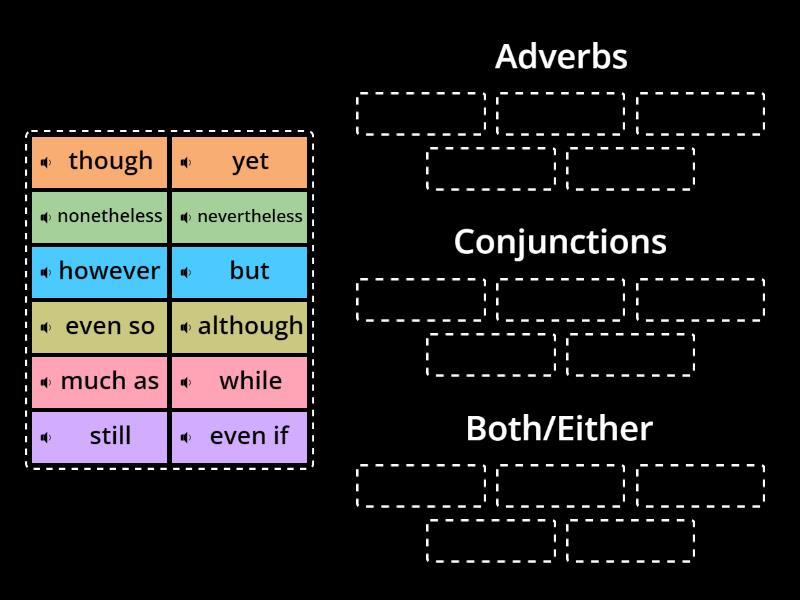 Ready for IELTS: Adverbs, Conjunctions, or Both/Either? (SBp57 ex 3) - Group sort