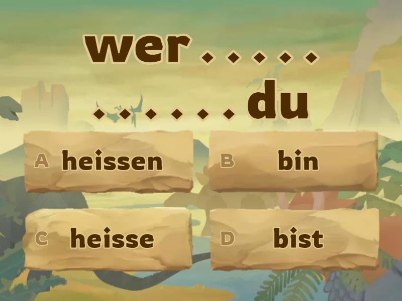 verb bin und heissen - Quiz