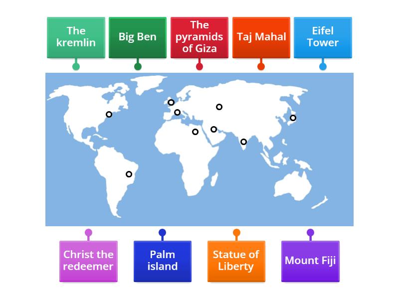 Landmarks of Earth - Labelled diagram