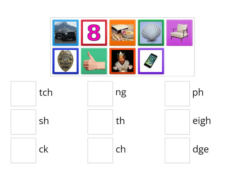 Consonant Digraphs & Trigraphs - Une las parejas