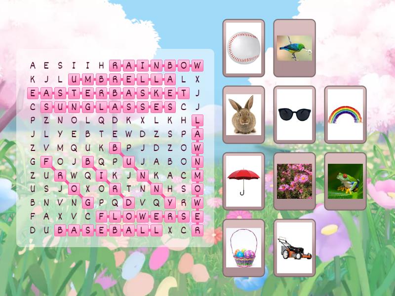Spring Vocabulary Words [Wordwall] - Wordsearch