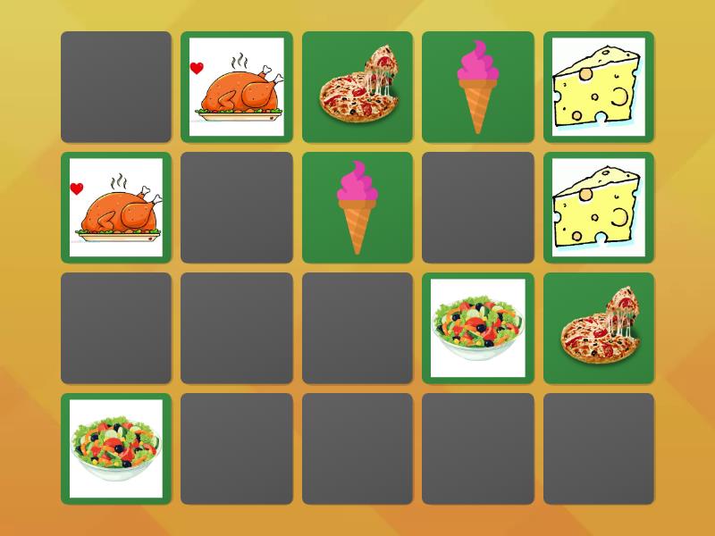 Food memory game! - Matching pairs