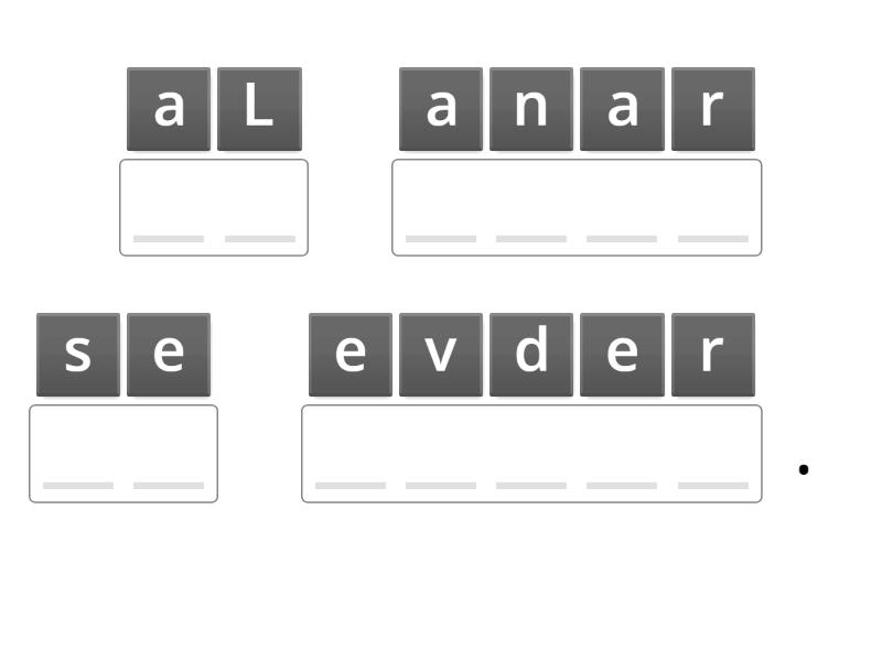 Oraciones con los nombres de los animales - Anagram