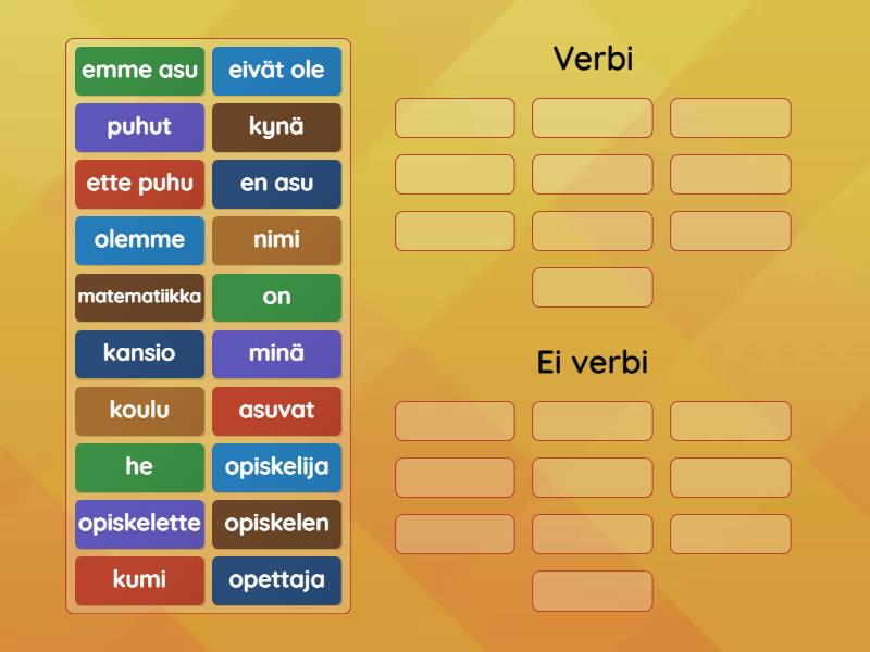 6I. Verbi vai ei? - Group sort