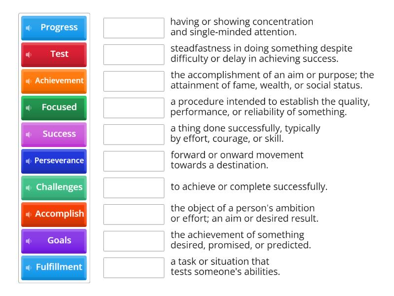 Success: vocabulary - Match up