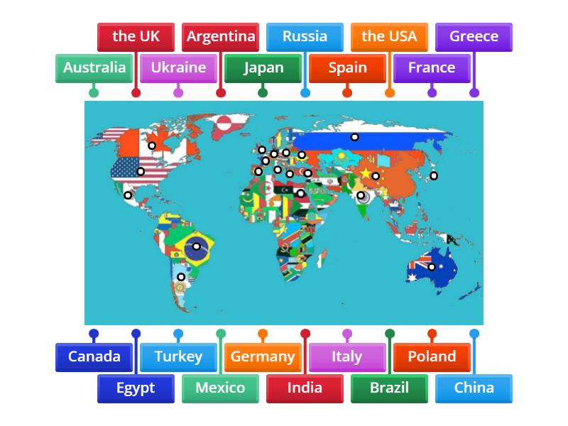 Solutions Elementary Countries Map - Labelled diagram