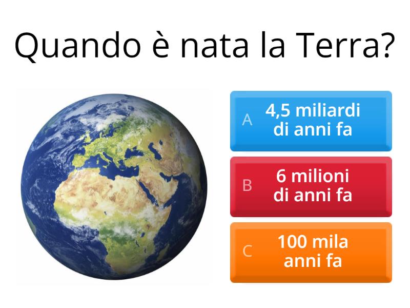 Il pianeta Terra - Quiz
