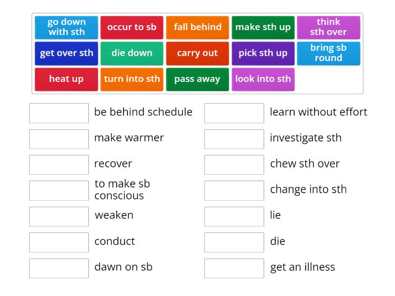Phrasal verbs-revision - Match up