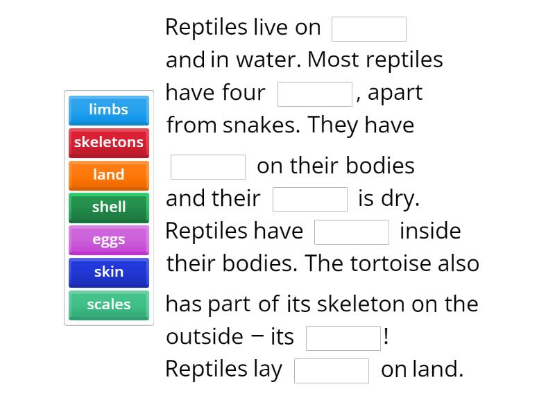Reptile Classification - Complete the sentence