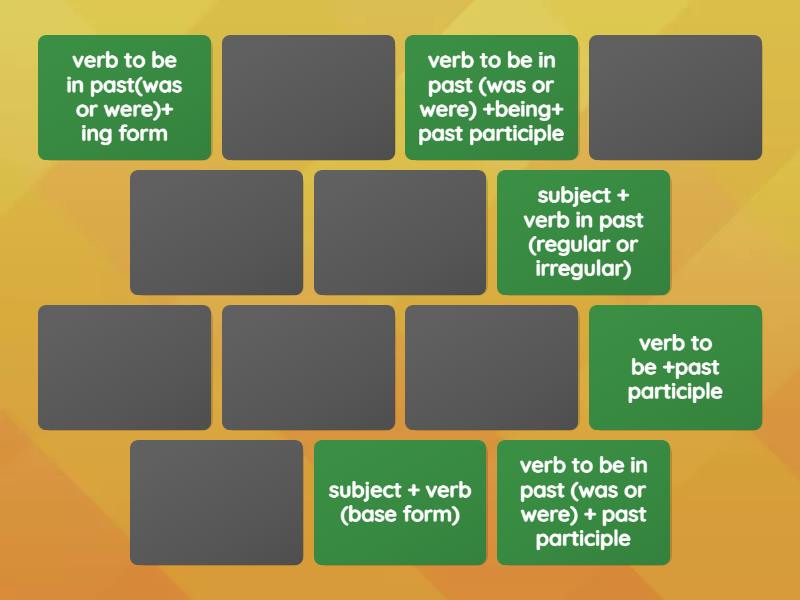 passive voice structure - Matching pairs