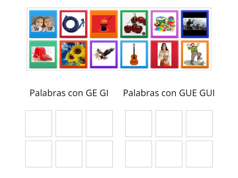 Actividad Ge - Gi - Gue - Gui - Classificação em grupos