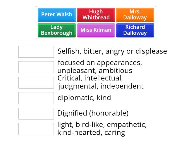 Character Trait Matching - Match up