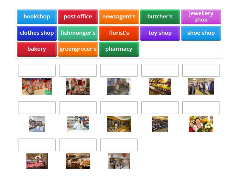 Roadmap A2+, unit 5C, Types of Shops - Match up
