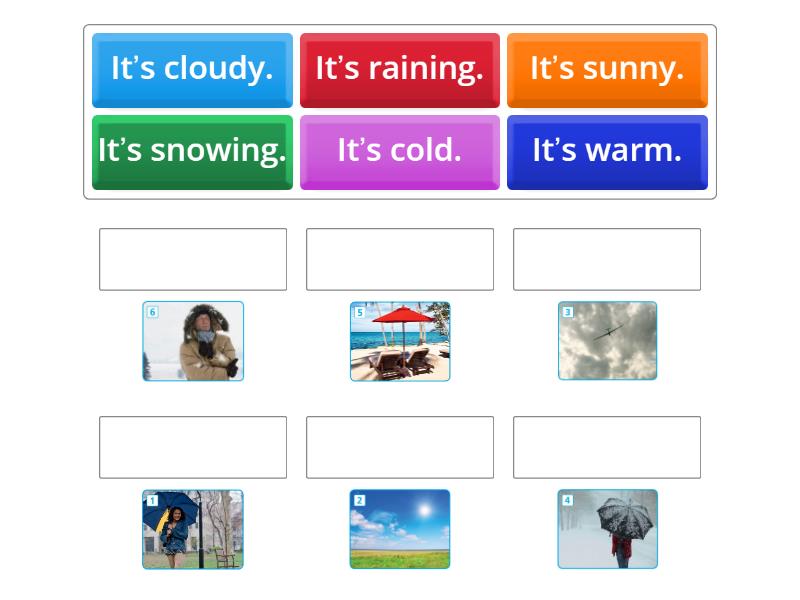 Weather - match photos with sentences - Match up