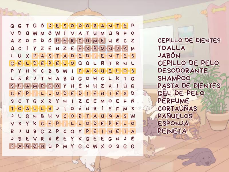 Sopa de letras Higiene Personal - Wordsearch