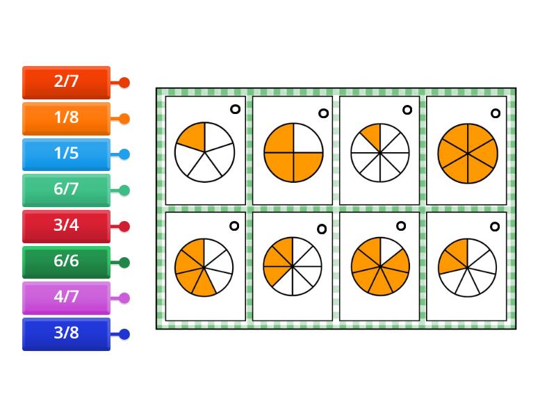 Match the fractions: - Labelled diagram