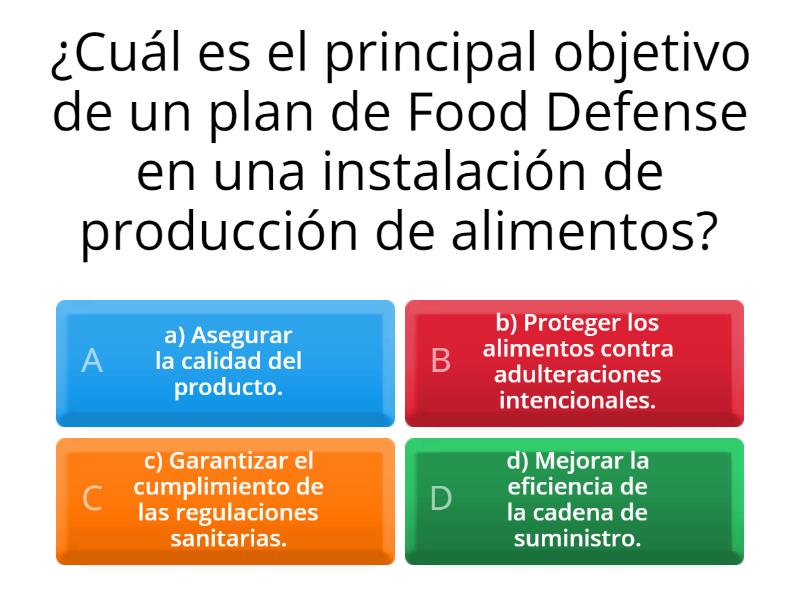 ¨Programa de Defensa Alimentaria - Quiz