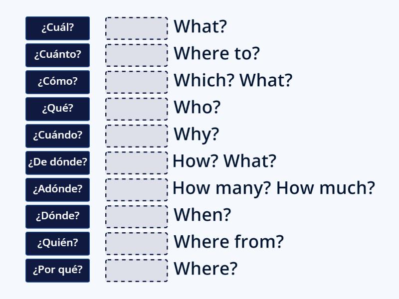 Interrogatives - Match up