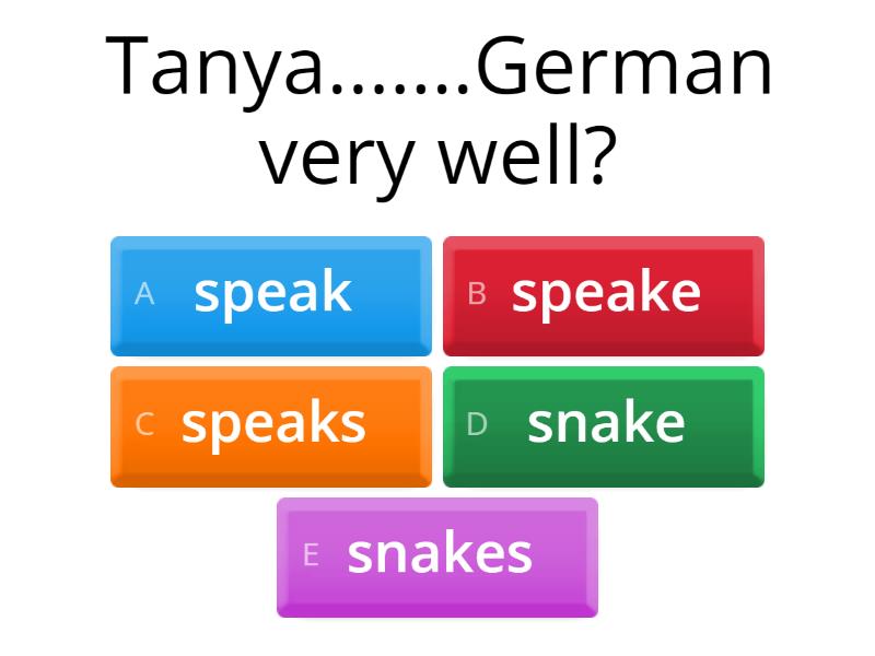 Simple present: Complete the sentences using the right word - Quiz