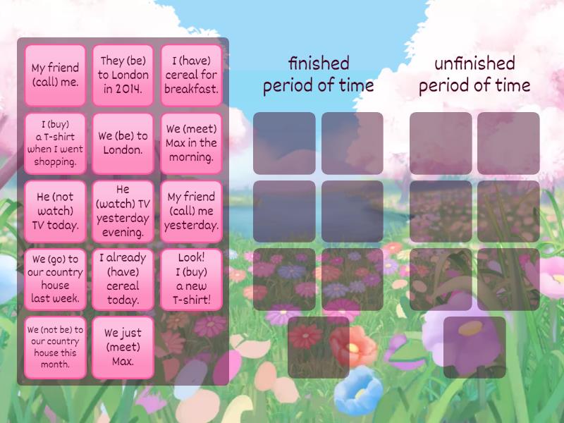 GG3 Unit 6_present perfect vs past simple - Group sort