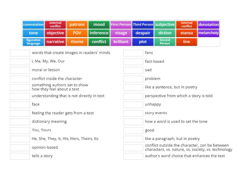 Casey at the Bat Vocabulary Review - Match up