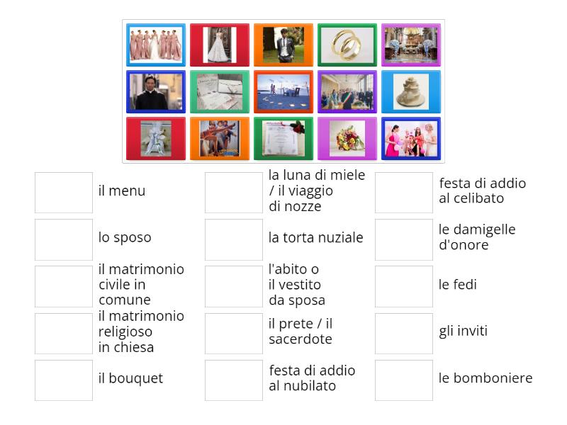 Il matrimonio (lessico) - Match up