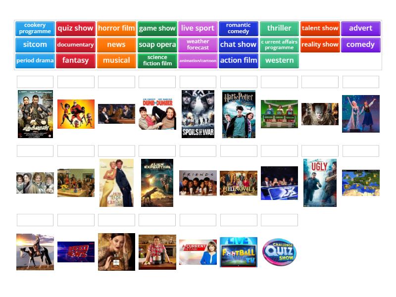 EF B1 + unit 5A Films and TV types of programmes - Match up