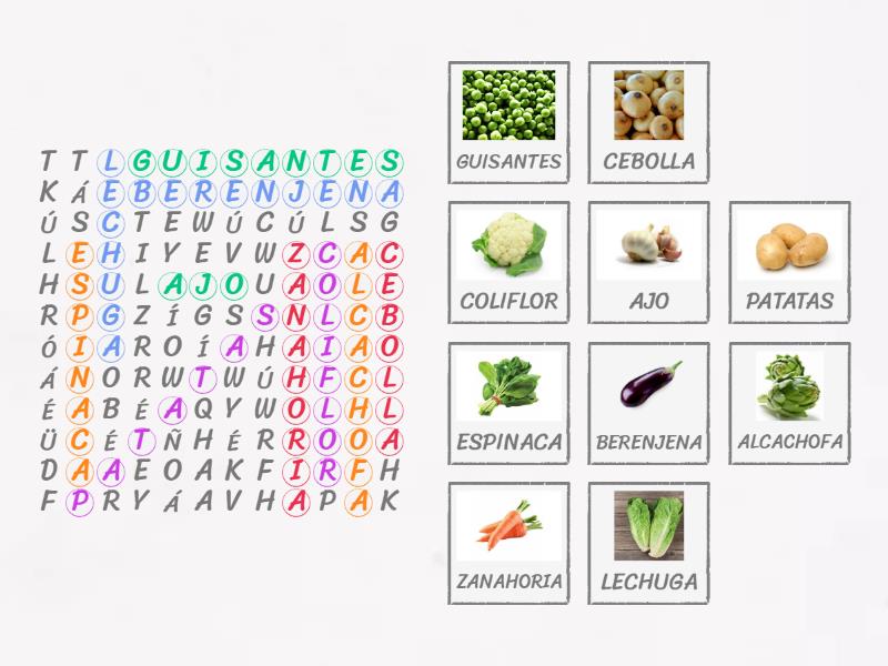SOPA DE LETRAS DE HORTALIZAS - Wordsearch