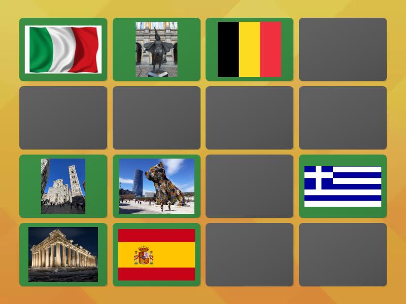Match the monument with its country - Matching pairs