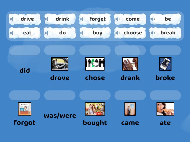 Practice Exercise on Irregular Verbs (Base form to Past form) - Match up