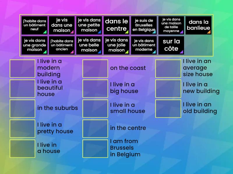 Où habites-tu? D'où viens-tu? - Match up