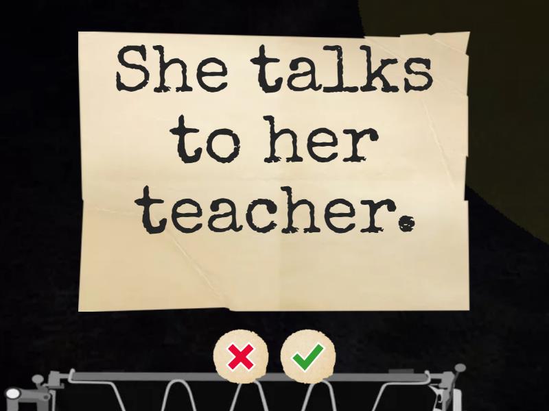I talk to my teacher. - Flash cards